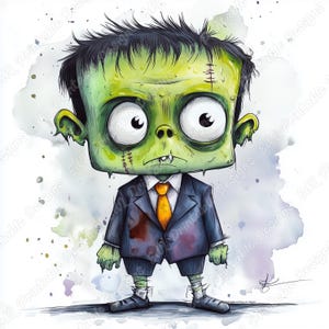 20 Cute Frankenstein Clip Art, Whimsical Monster Printable Images ...