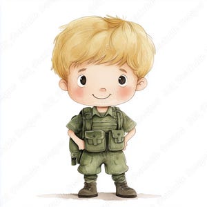 20 Cute Soldier Boy Clip Art, Military Kids Printable Image, Little ...