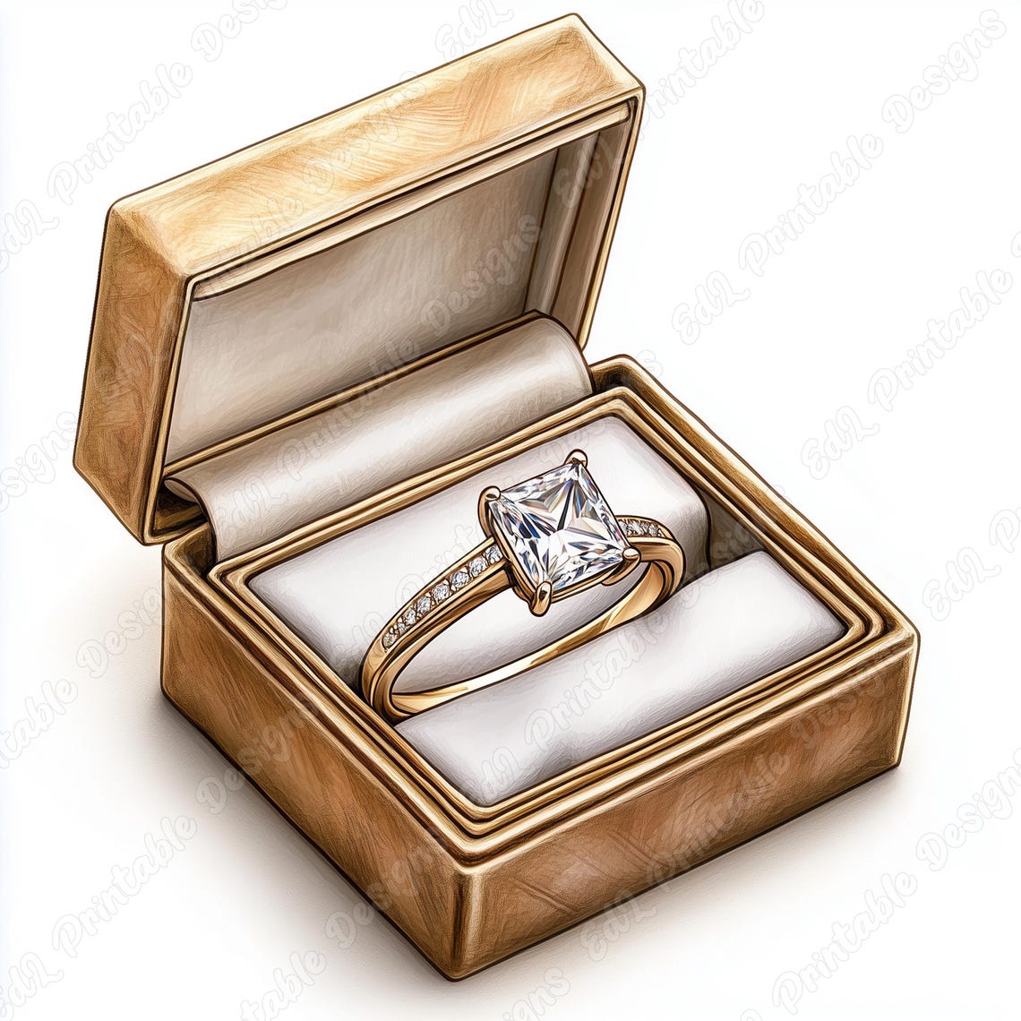 Golden Ring Box Clip Art, Bridal Wedding Ring Graphics (JPG Bundle) - Etsy