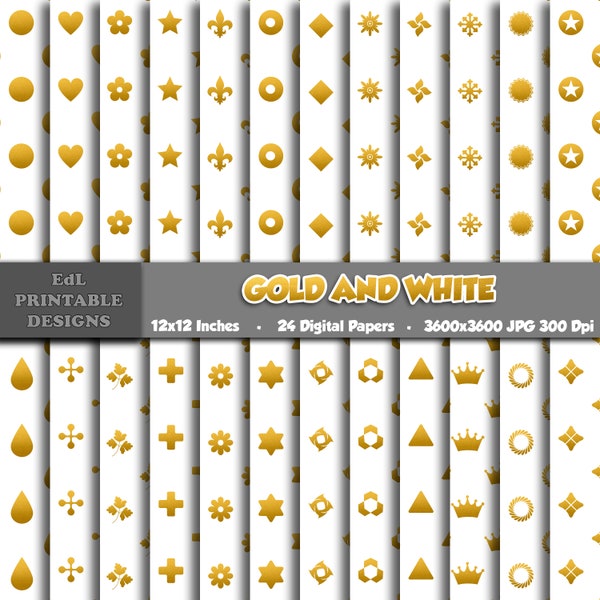 Gold Digital Papers - Etsy
