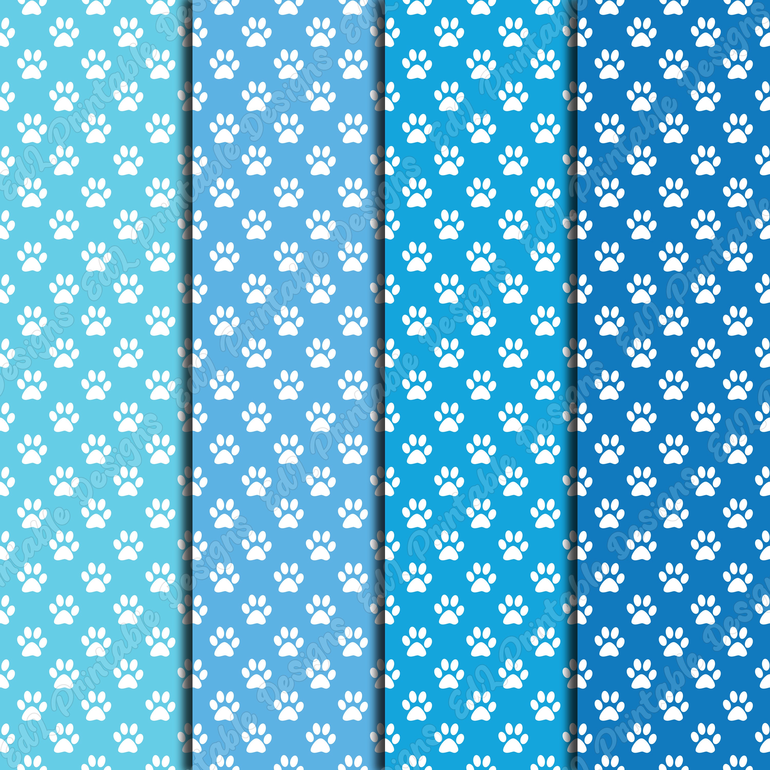 Paw Print Digital Paper Pack Animal Paw Printable Background - Etsy