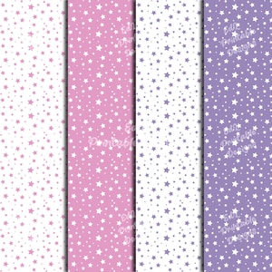 Stars Confetti Digital Paper Pack, Pastel Colors Printable Background ...