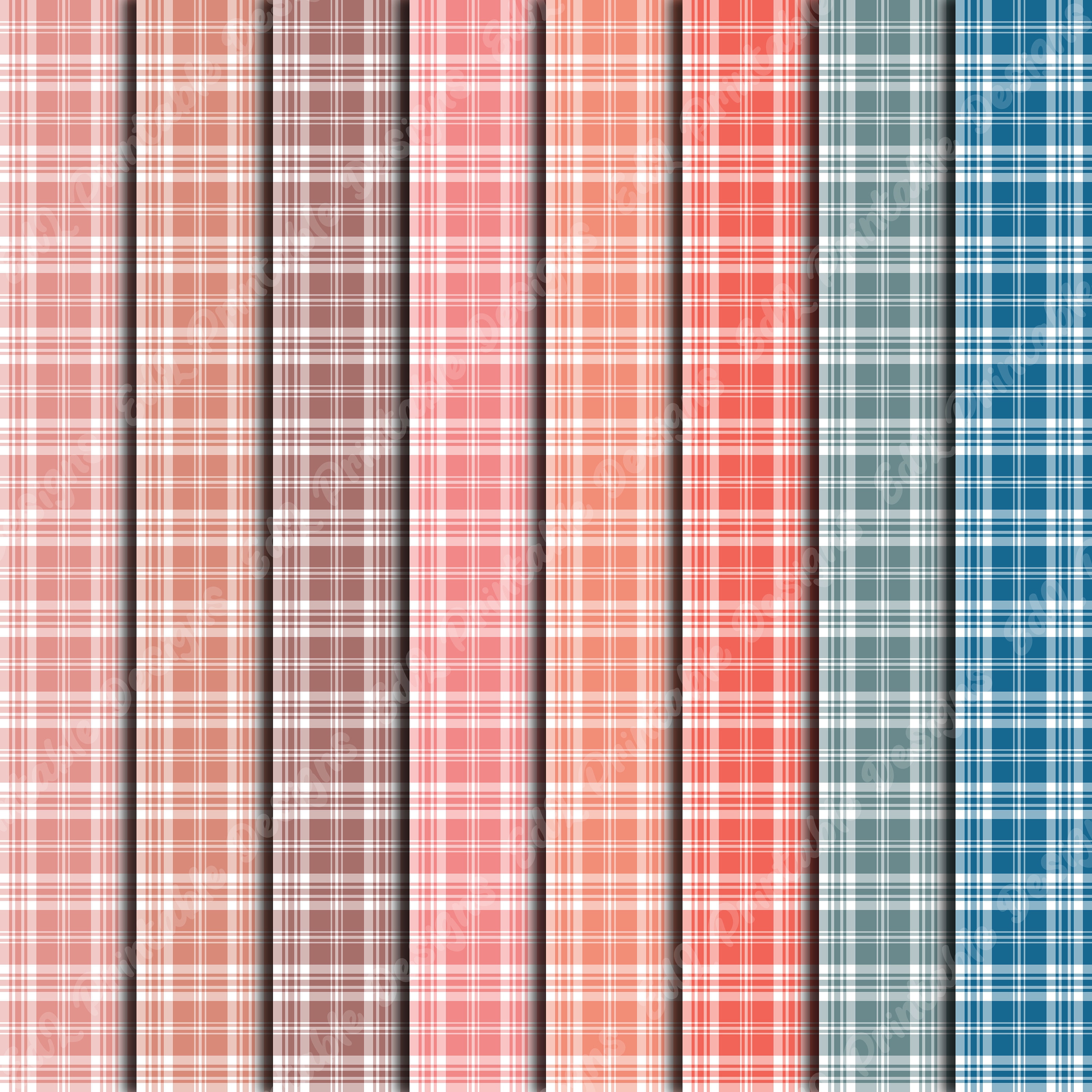 Boho Color Plaid Digital Paper, Tartan Printable Background, Lumberjack ...