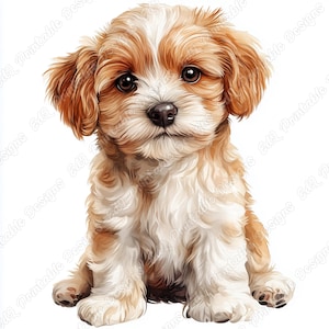 20 Puppy Dog Clip Art, Printable Images, Watercolor Baby Animal Digital ...