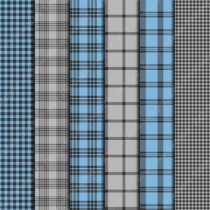 Light Blue and Light Gray Plaid Digital Papers, Tartan Printable ...