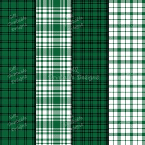 Green Buffalo Plaid Digital Paper Pack, Printable Background Papers ...