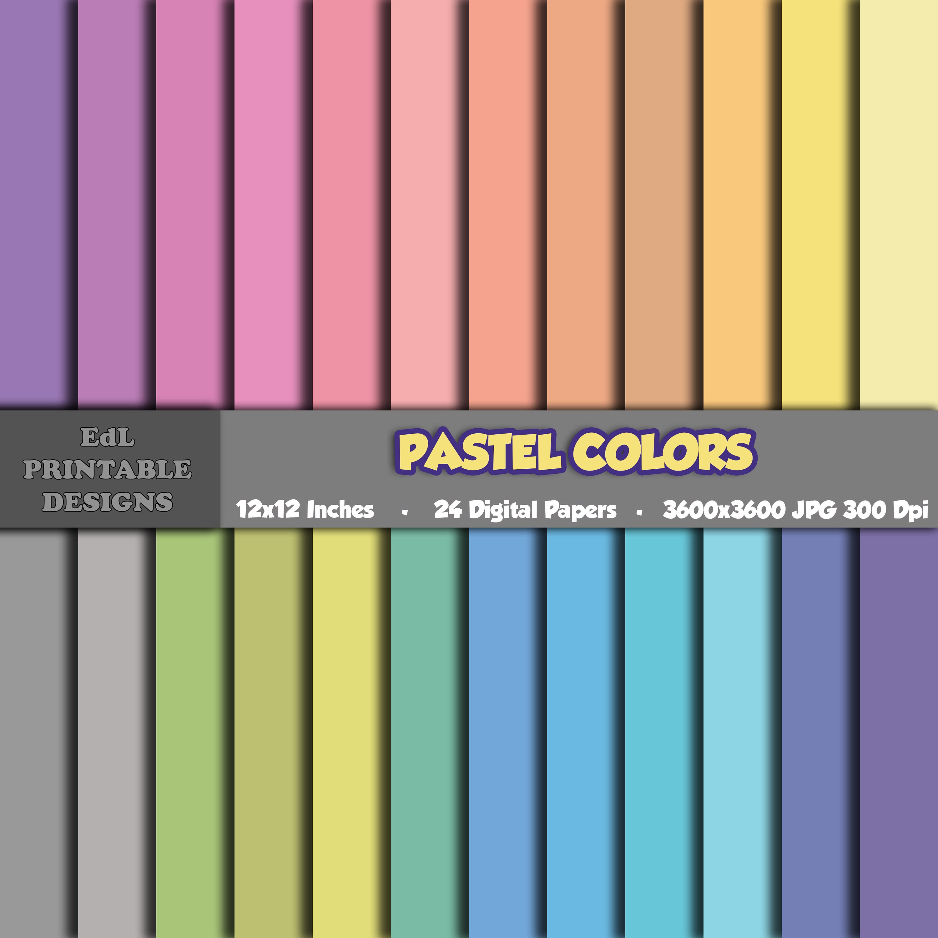 Pastel Colors Digital Paper Solid Soft Printable Background - Etsy