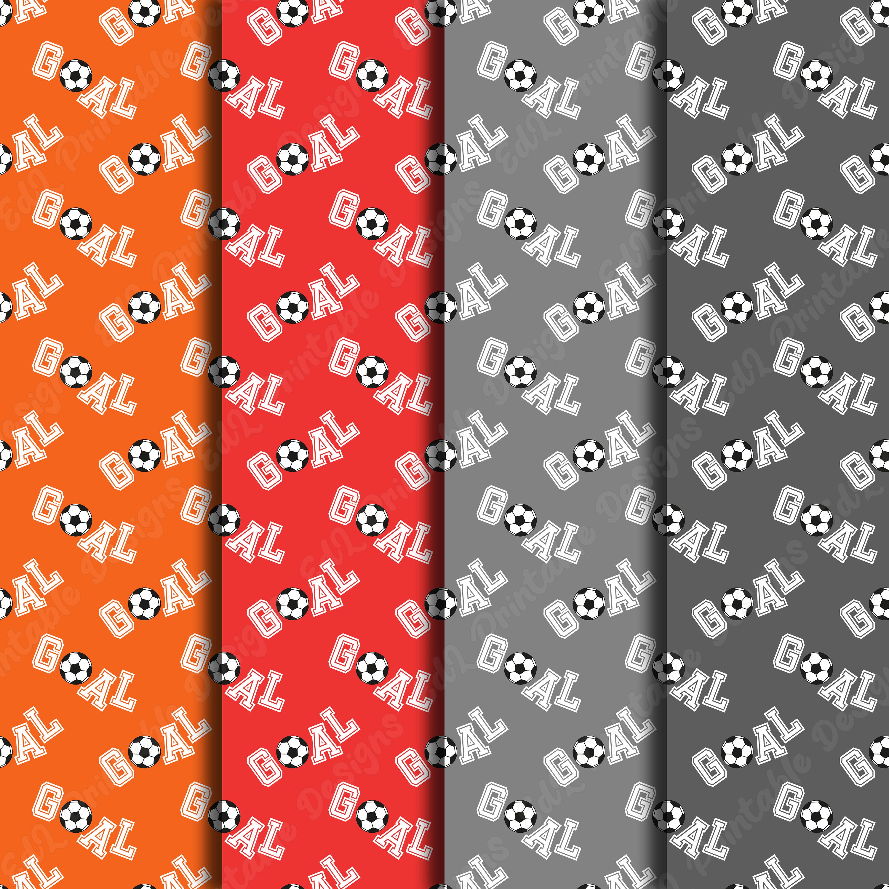 Goal Digital Paper, Soccer Ball Printable Background, Football ...