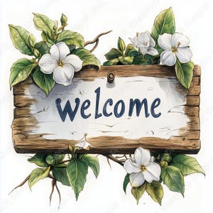 20 Wooden Welcome Sign Clip Art, Welcome Lettering Wood Post Printable ...