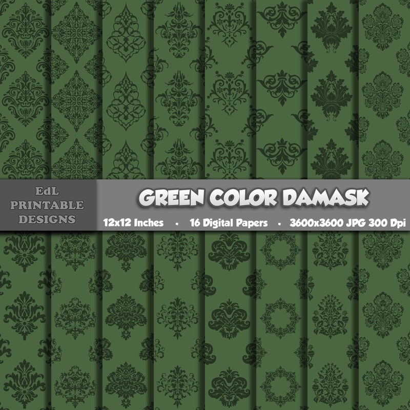 Damask Digital Paper - Etsy