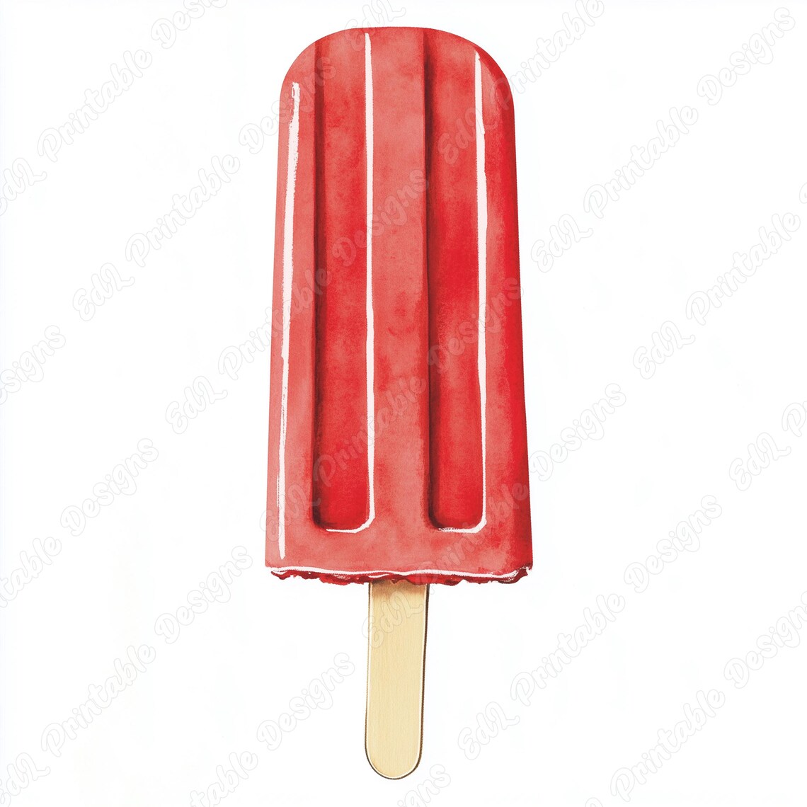 Watercolor Popsicle Clip Art, Ice Cream Summer Dessert Images (JPG ...