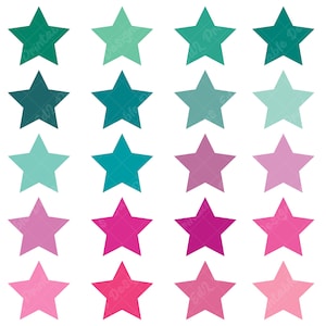 100 Solid Color Star Clip Art, Scrapbooking Planner Png, Rainbow Starry ...
