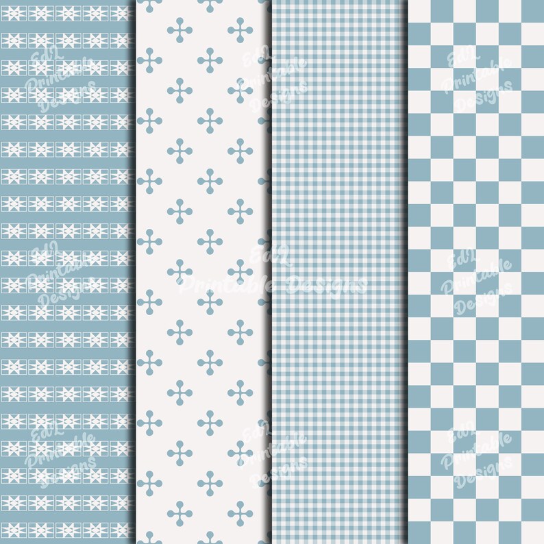 Powder Blue and White Digital Paper, Baby Boy Blue Printable Background ...