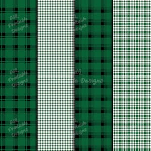 Green Buffalo Plaid Digital Paper Pack, Printable Background Papers ...