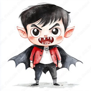 20 Cute Vampire Boy Clip Art, Halloween Kid Printable Images, Gothic ...