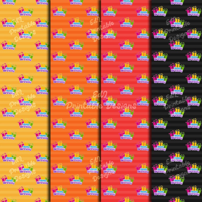 Happy Birthday Digital Paper Pack Party Paper Printable - Etsy