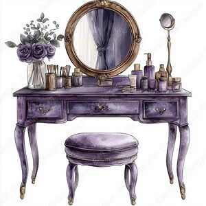 20 Beautiful Vanity Clip Art, Vintage Vanity Table Printable Images ...