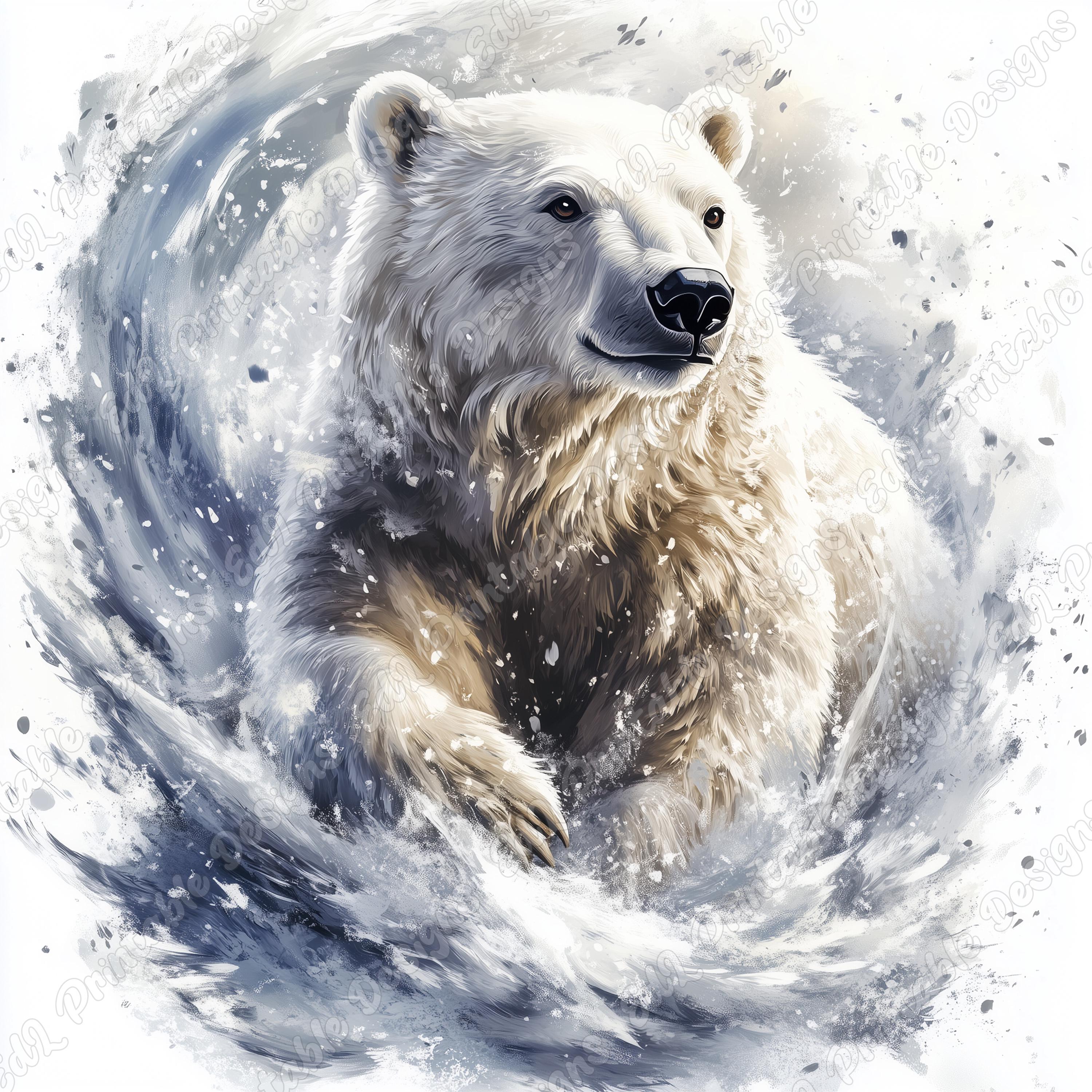 Polar Bear Clip Art, Winter Animal JPG Set (digital Download) - Etsy