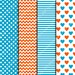 Blue and Orange Colors Digital Paper, Blue and Orange Printable ...