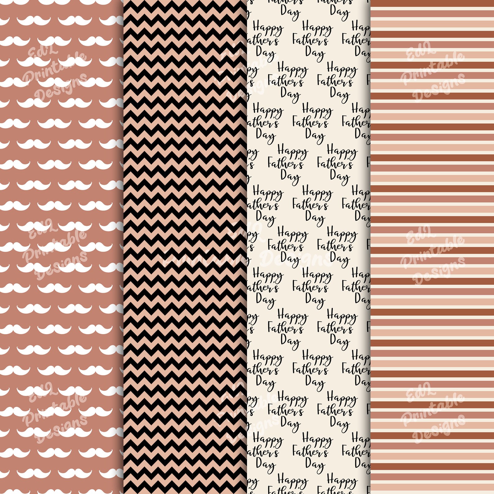 Happy Fathers Day Digital Paper Pack, Brown Printable Background ...