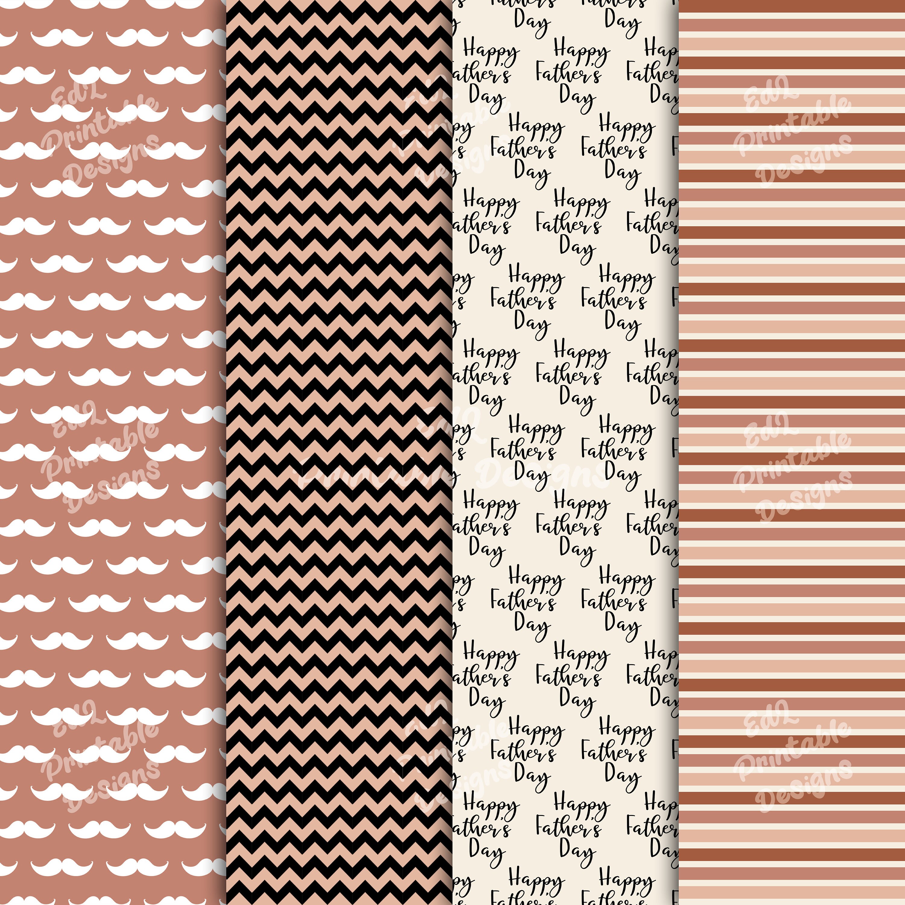 Happy Fathers Day Digital Paper Pack, Brown Printable Background ...