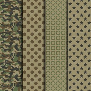 Military Colors Digital Pattern Paper, Camouflage Printable Background ...