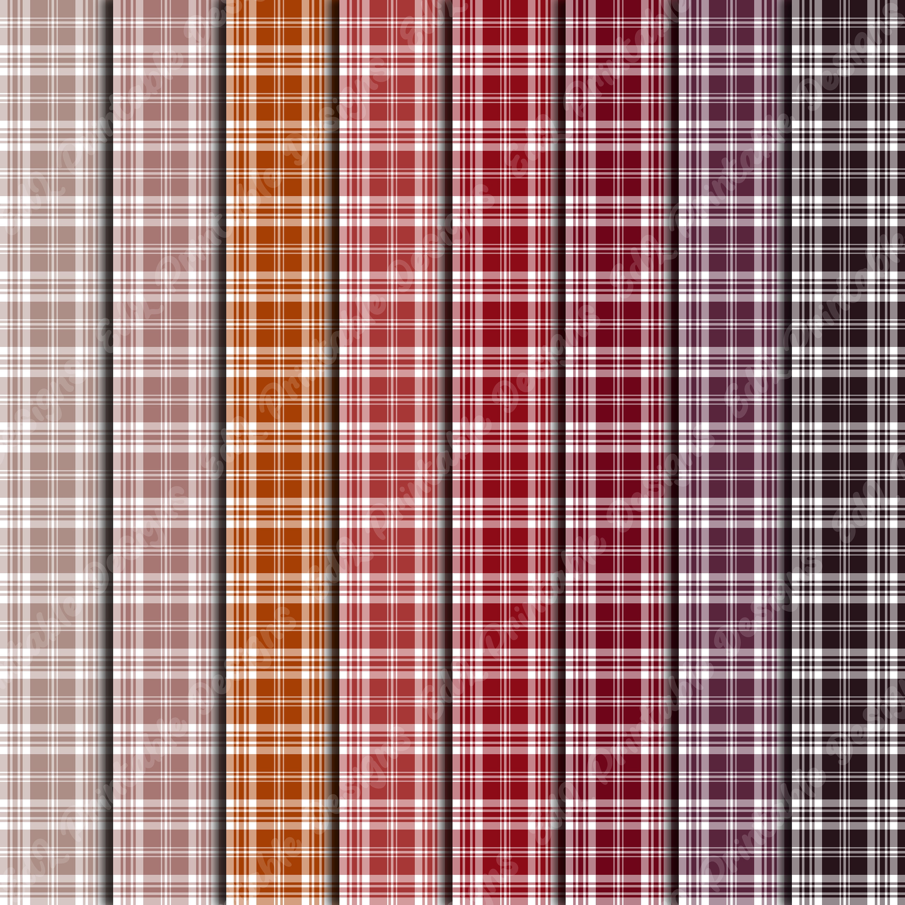 Boho Plaid Digital Paper, Earth Tones Tartan, Scrapbook Backgrounds ...