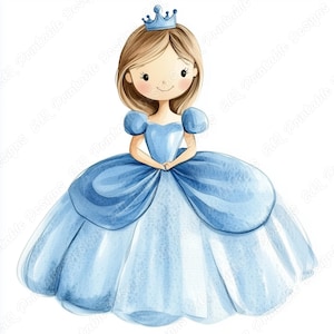 20 Cute Little Princess Clip Art, Ball Gown Princess Printable Image ...