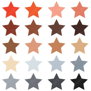 100 Solid Color Star Clip Art, Scrapbooking Planner Png, Rainbow Starry ...