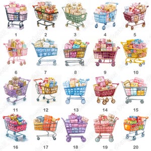 Watercolor Shopping Cart Clipart, Commercial Use (digital Download) - Etsy