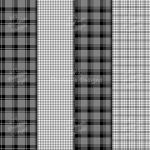 Gray Buffalo Plaid Digital Paper Pack, Printable Background Papers ...
