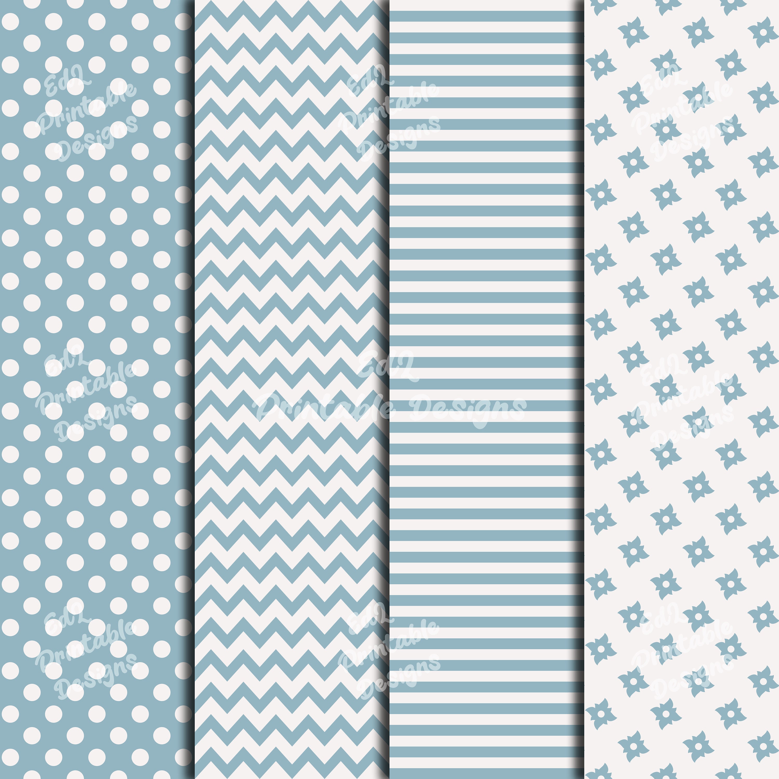 Powder Blue and White Digital Paper, Baby Boy Blue Printable Background ...