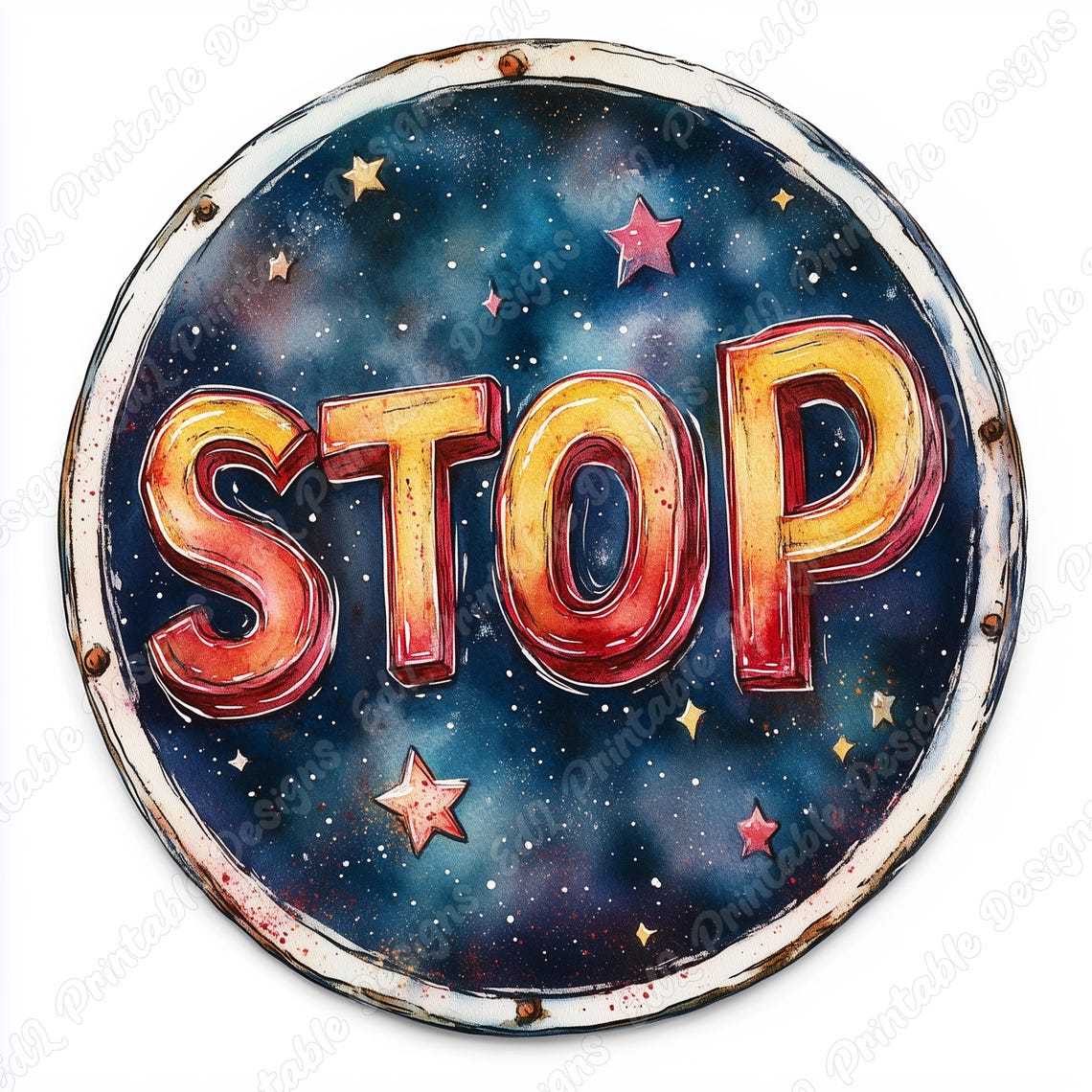 Grunge Stop Sign Clipart, Shabby Chic, Scrapbook Paper (digital ...