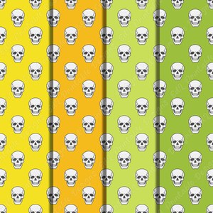 Human Skull Digital Paper, Printable Gothic Skeleton Background, Horror ...