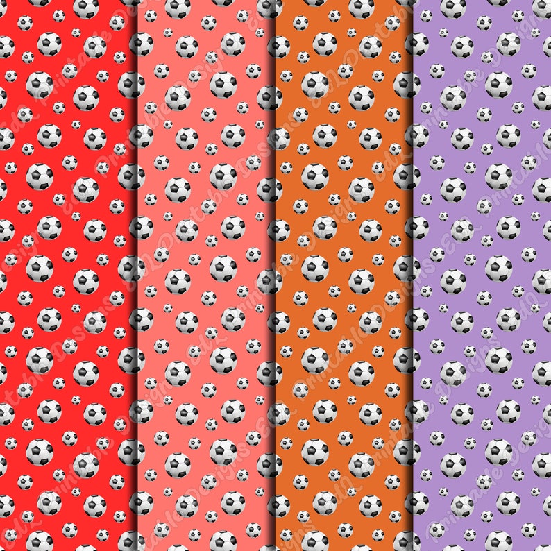 Confetti Soccer Balls Digital Paper, Football Printable Background ...