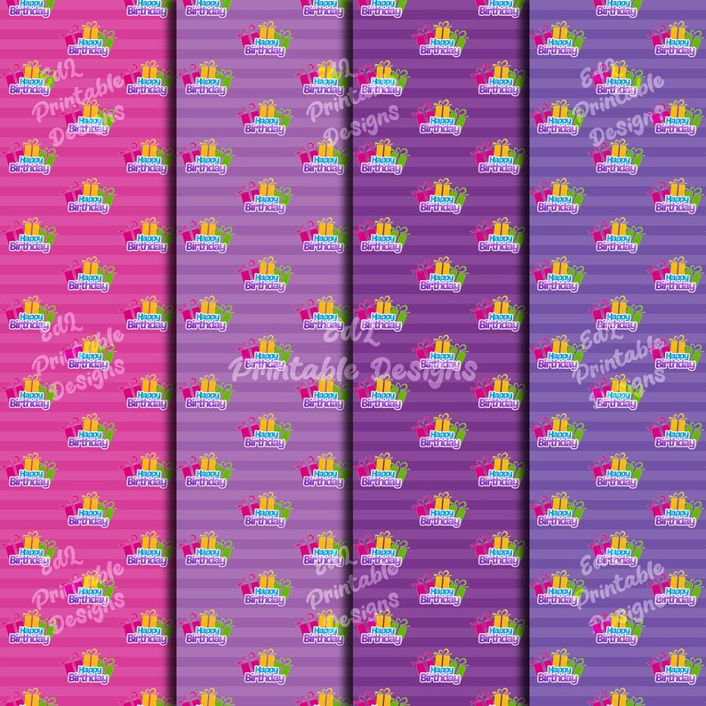 Happy Birthday Digital Paper Pack Party Paper Printable - Etsy