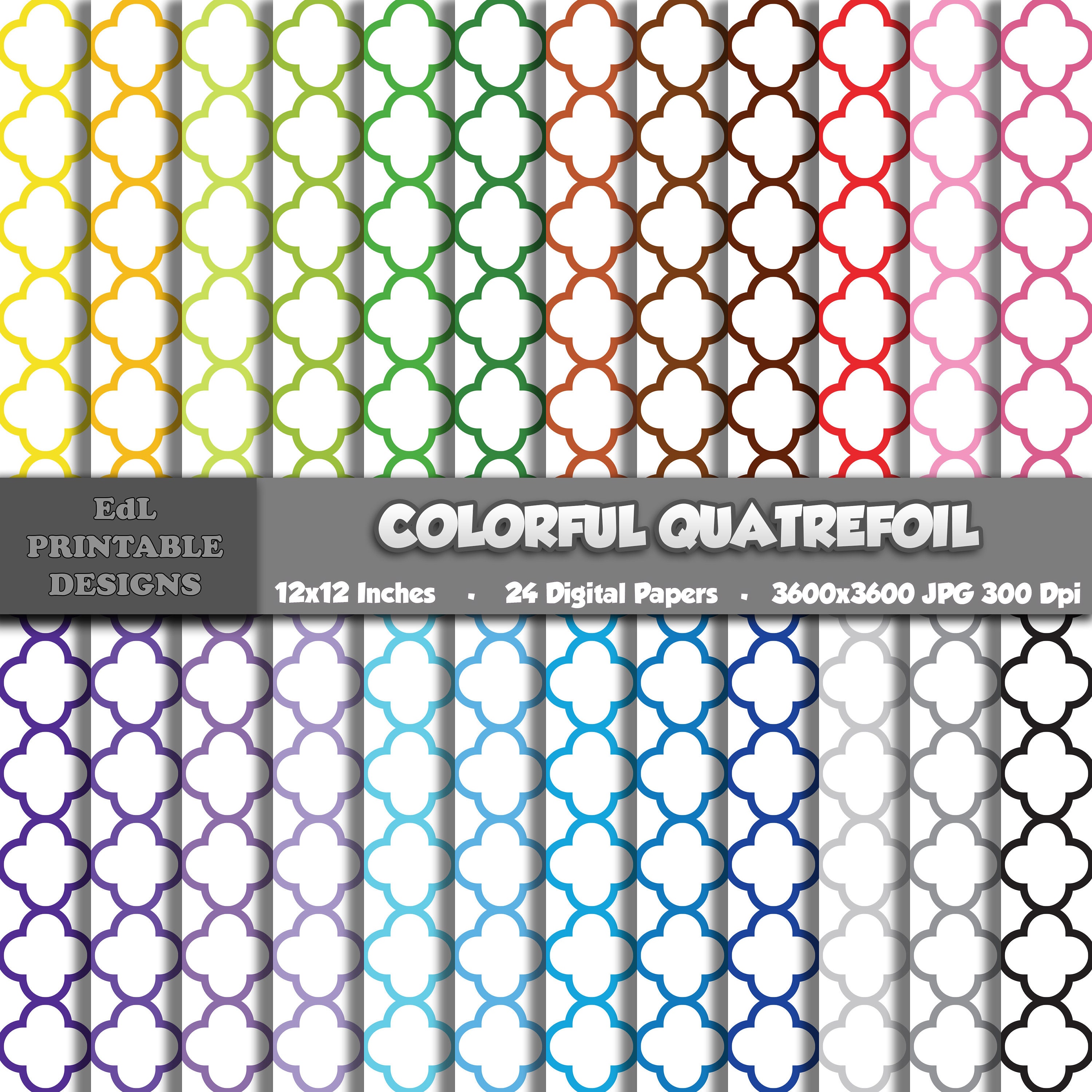 Colorful Quatrefoil Digital Paper, Moroccan Printable Background ...