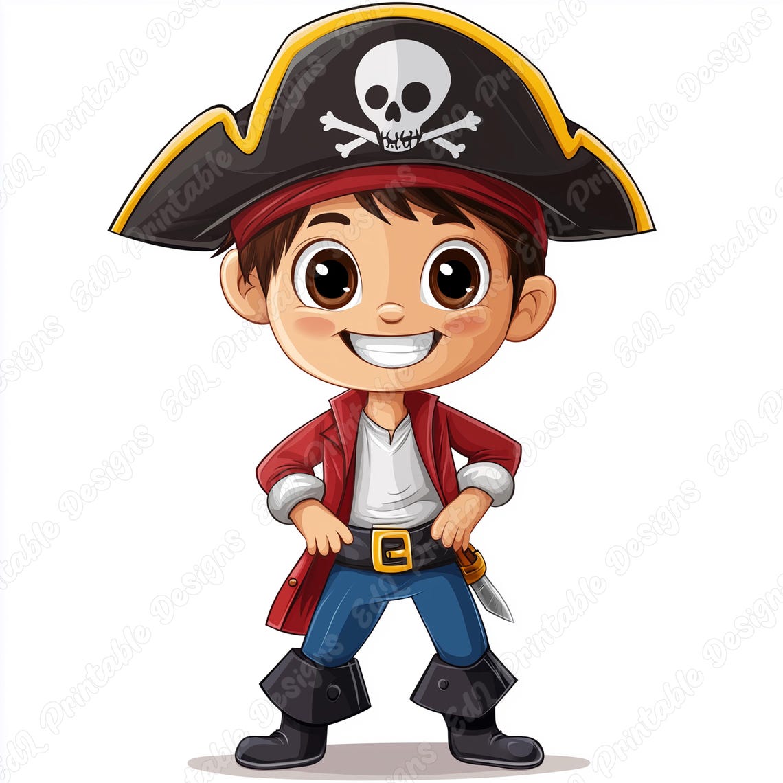 Pirate Boy Clipart, Cartoon Little Children Printable Images (digital ...