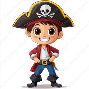 20 Cute Pirate Boy Clip Art, Cartoon Pirate Kid Printable Images ...