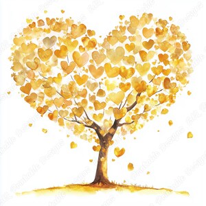 20 Heart Shape Tree Clip Art, Valentines Day Heart Tree Printable ...