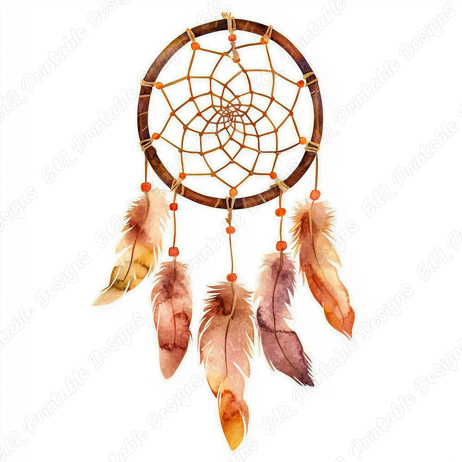 Watercolor Dreamcatcher Clip Art, Boho Tribal Designs (digital Download ...