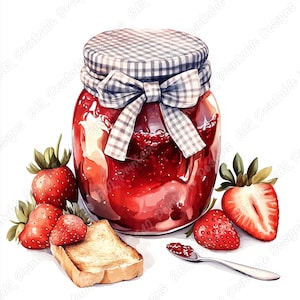 Watercolor Jam Jar Clip Art, Fruit Illustrations (digital Download) - Etsy