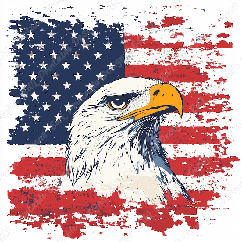 Distressed American Flag Clip Art, Grunge USA Patriotic Graphics ...