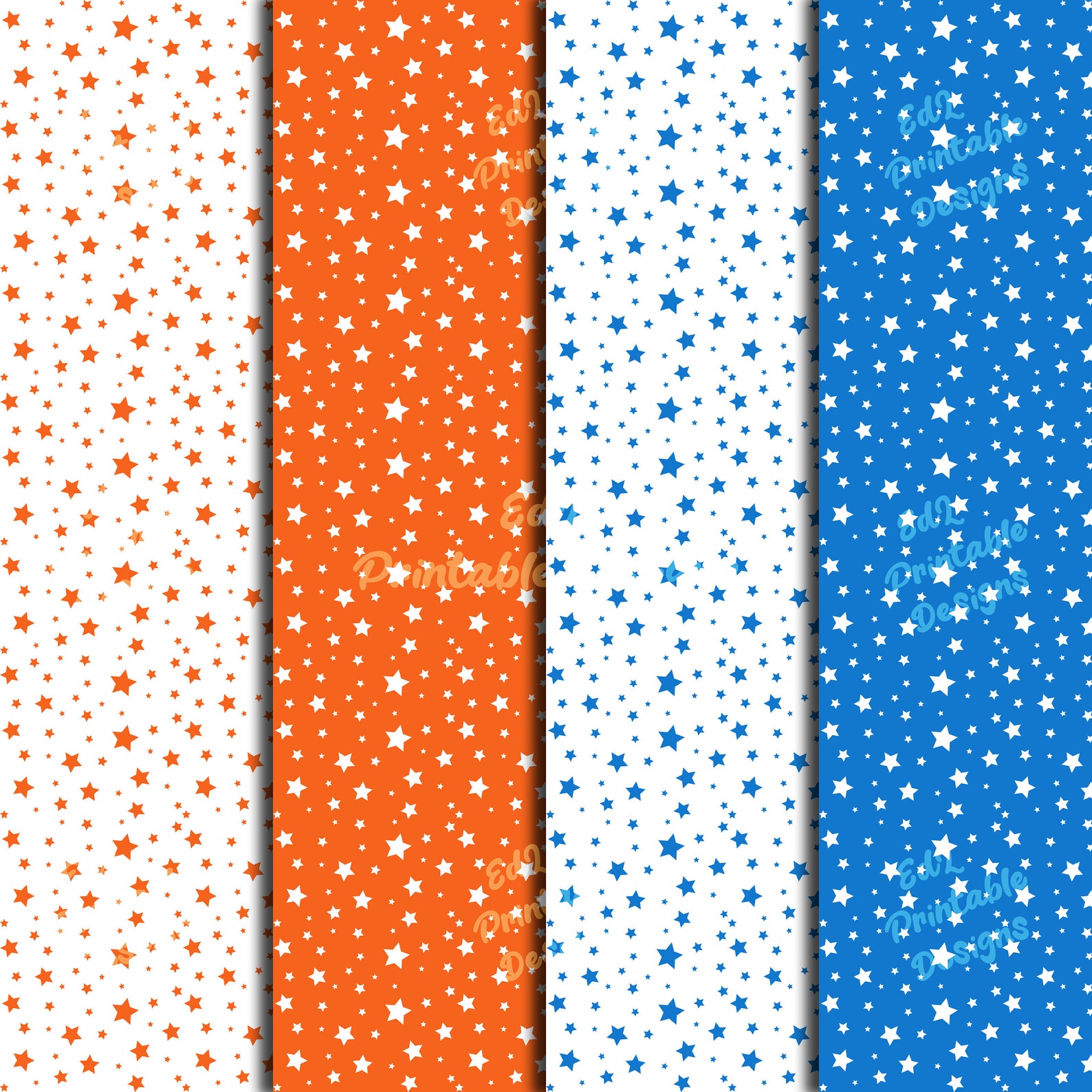 Stars Confetti Digital Paper Pack, Rainbow Colours Printable Background ...