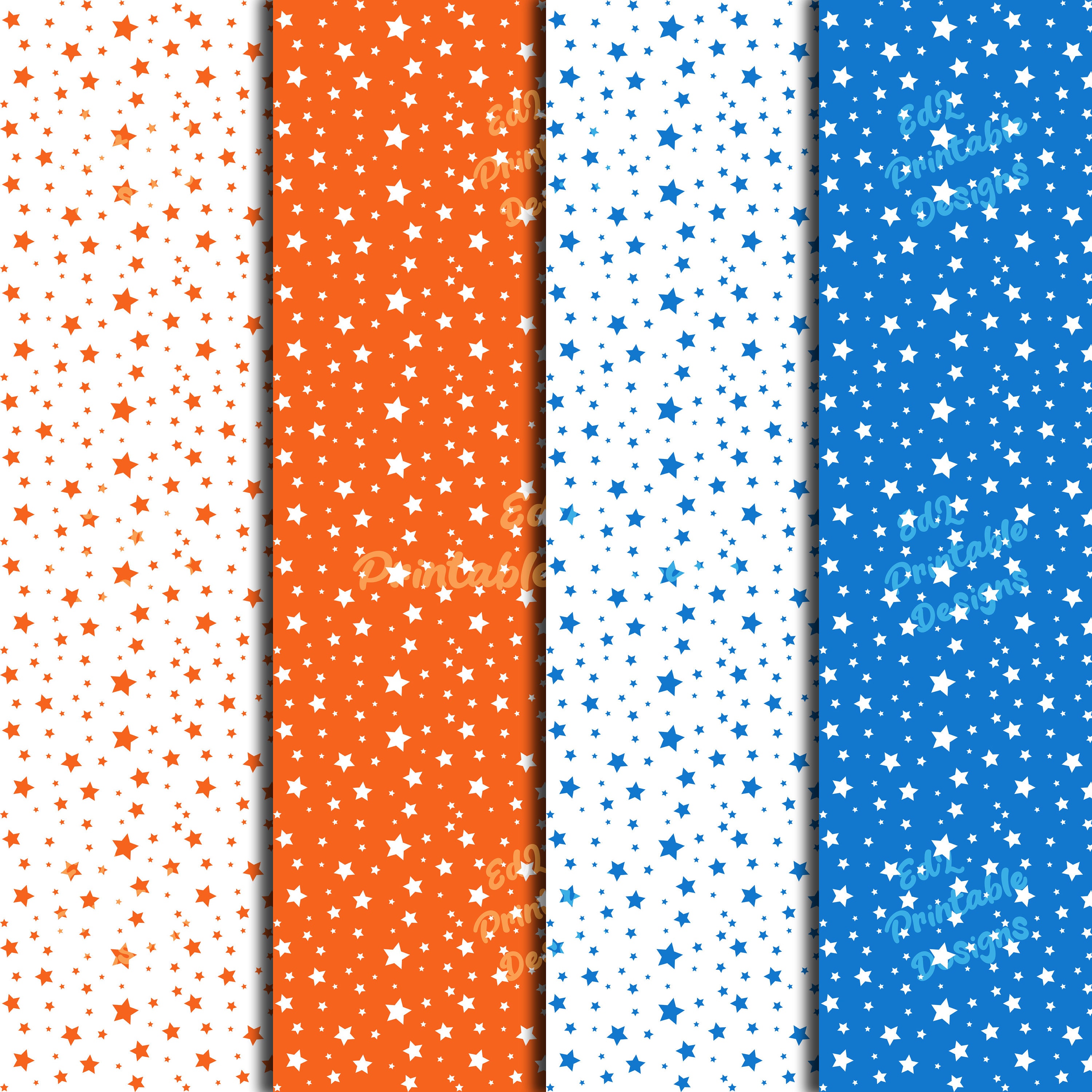 Stars Confetti Digital Paper Pack, Rainbow Colours Printable Background ...