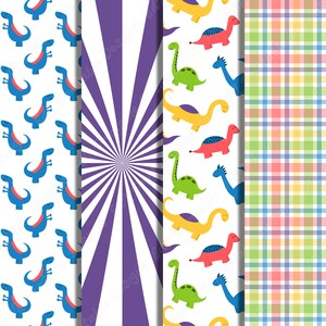 Cute Dinosaurs Digital Paper, Jurassic Printable Background, Baby Dino ...