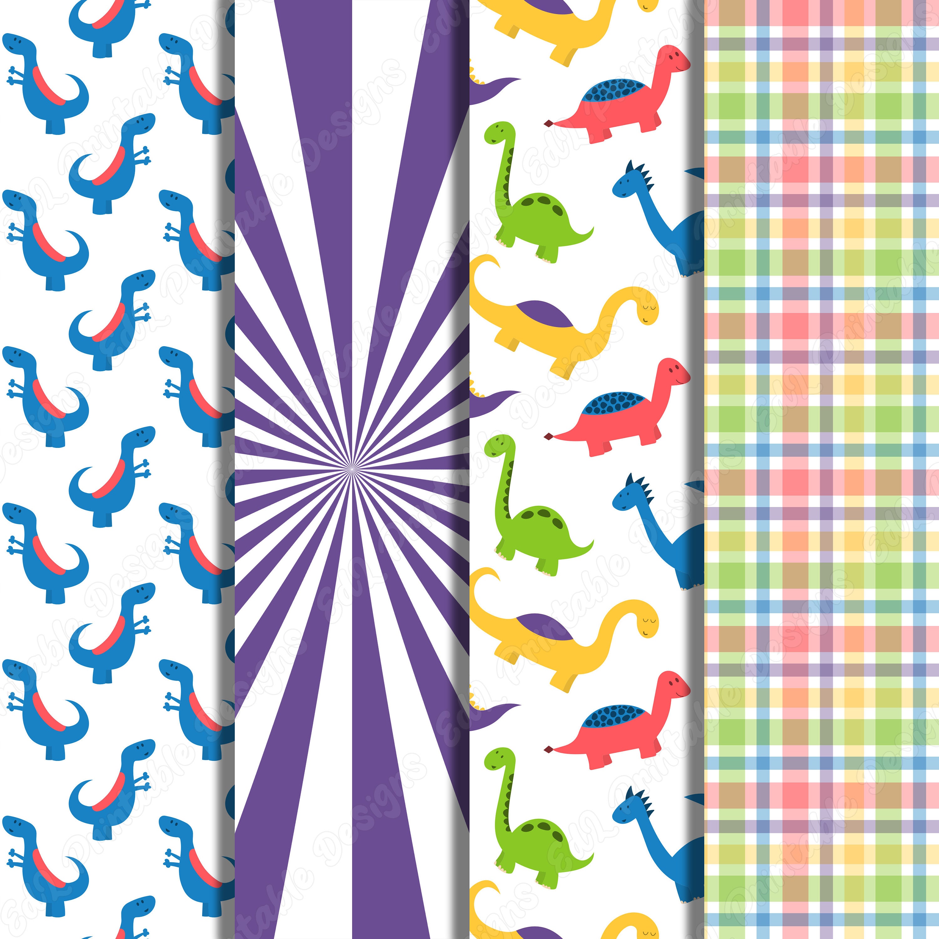 Dinosaurs Digital Papers, Printable Baby Jurassic Nursery Pattern ...