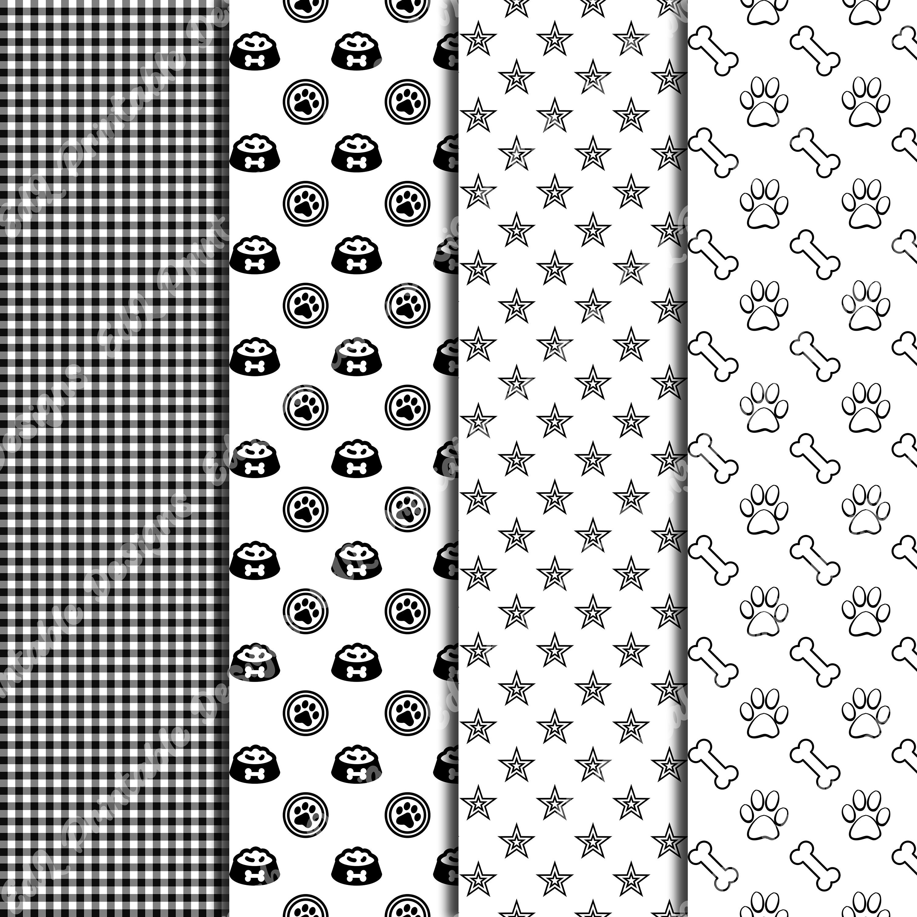 Dog Pattern Digital Paper, Puppy Paw Prints, 12x12 (digital Download ...