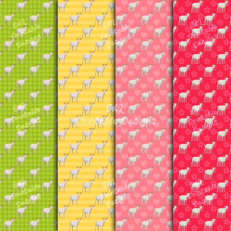 Cute Farm Animals Digital Paper Pack, Sheep Printable Background ...