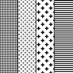 Black and White Digital Paper Pack, Dark Printable Background ...